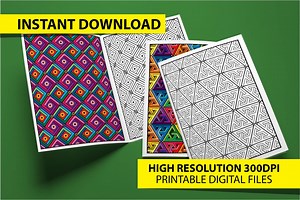 Geometric Coloring Pages: Stress Relief Patterns for Adults (printable PDF) - Etsy