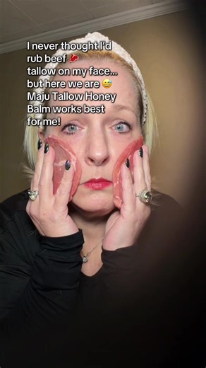 I never thought I’d rub beef tallow on my face… but here we are 😅 Maju Tallow Honey Balm works wonders for me!