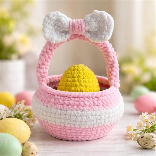 Crochet Easter Basket Pattern: Amigurumi Egg Holder (PDF Tutorial) - Etsy