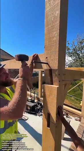 Traditional Timber Frame Joinery | Wooden Peg Installation for Metal-Free House Structure