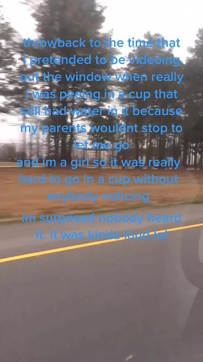 i literally couldn’t hold it any longer and they refused to stop so i just went in my water#gottapee #pee #holdingpee #whenyouhavetogo #cup #ihadtogo