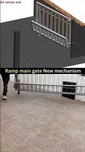 Ramp main gate - new Mechanical Mechanism: #solidworks #cadcam #cad #3danimation #gate #mechanical