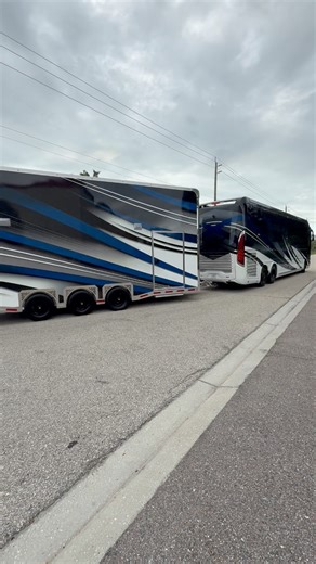 We couldn't resist sharing one more video of this GORGEOUS Newell and matching stacker trailer! The trailer was just wrapped here at TMCS and looks SO sharp!! Take a look and let us know what you think! #newellcoach #matchingstacker | The Motorcoach Store