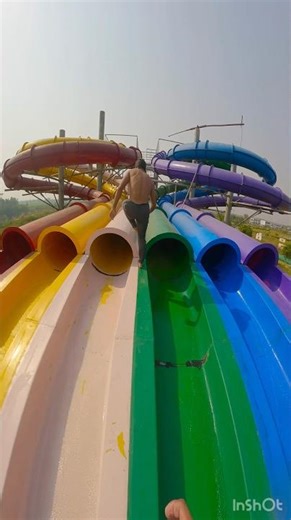 Full SPRINT Down the CRAZIEST Water Slide! 💥💦 #youtubeshorts#shorts