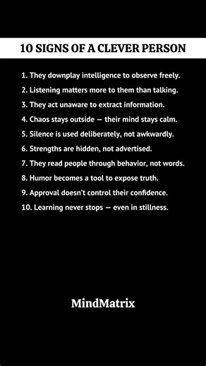 10 Psychological Signs of a Truly Clever Person (Not Everyone...