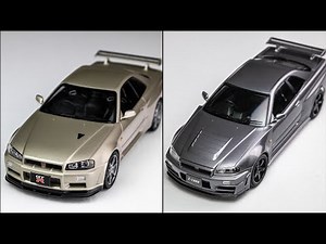 Tamiya 1/24 Nissan Skyline R34 GT-R Z-Tune and V-Spec II Plastic Scale Model Kit - Complete Builds