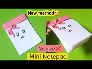 DIY mini notepad without glue|How to make mini notebook with paper|No glue paper craft|mini notepad