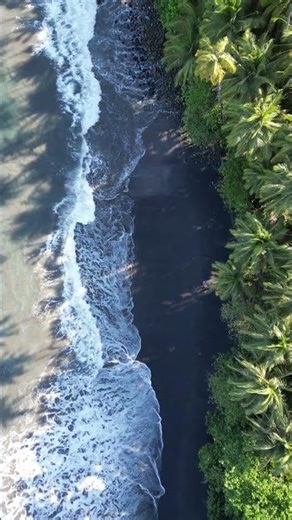 Beautiful Beach Drone View Relaxing Sea Waves 4K