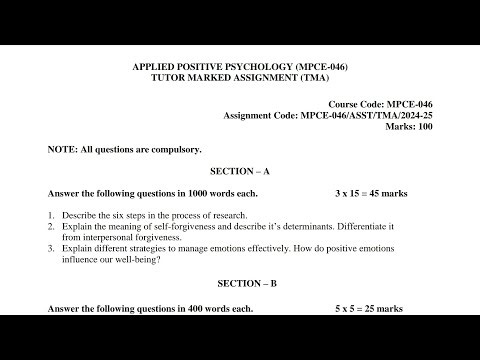 MPCE-046 MAPC 2nd Year Solved Assignment 2025 | IGNOU MAPC Complete Assignment Solution 2k25 Video