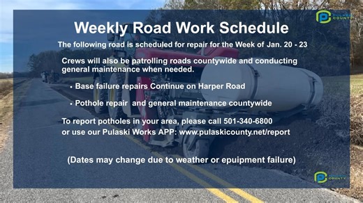 🍂🚧 Midway Through January — Public Works Powers Ahead! 🚧🍂 Pulaski County Road & Bridge is kicking off the new year strong and continuing to deliver high-quality services across the county! 💪✨ Here’s what our hardworking crews have been up to: 💦 Drainage Crews • Kept the water flowing by cleaning drainage systems in Eureka Gardens • Spruced up the material yard — teamwork makes the dream work! 🌾 Buzz Saw Crew • Buzzed through Crystal Valley, Jett City Community, and Republican Roads • 🔜 H