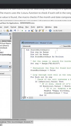 🎉 Never Miss a Birthday Again: Excel's Birthday Reminder Hack 🎈 Are you tired of forgetting birthdays and missing out on the chance to celebrate with your loved ones? Join me in this enlightening video tutorial where we unveil an ingenious way to create a personalized Birthday Reminder using Microsoft Excel! 📅 What's Inside? In this video, we'll walk you through a simple yet effective method to set up a Birthday Reminder system that ensures you never overlook a special day again. Excel, a too