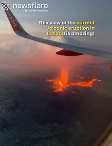 17K views · 200 reactions | This view of the current volcanic eruption in Iceland is incredible!  | Newsflare | Facebook