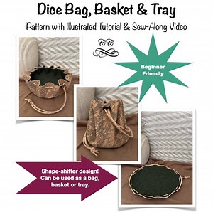 Dice Bag Pattern With Sew-along Video - Shape Shifter D&D Dice Bag/basket/tray Tutorial - Etsy Canada