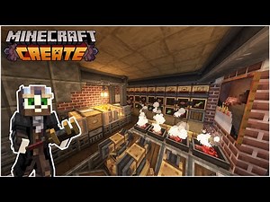 Built AUTOMATIC FOOD Farmhouse Factory Minecraft Create Mod!