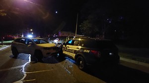 SCANNER REPORT Batavia Vehicle traveling in oncoming lane involved in crash UPDATE: the vehicle, a white SUV, struck an unoccupied parked SUV and a police vehicle farther up the road on Bank street as it tried to continue on. The owner of the parked SUV says he was inside the stadium at the baseball game when OnStar alerted him that his vehicle was involved in a crash. The police vehicle that was struck contained a City of Police K-9 unit. According to law enforcement, the female driver of the w