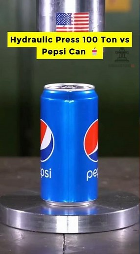 Hydraulic Press 100 Ton vs Pepsi Can 🥤 #hydraulicpress #pepsican #sodaexplosion #crushvideos