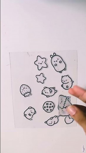 How to make transparent stickers | easy stickers | Cutie Crafts Dini #shorts