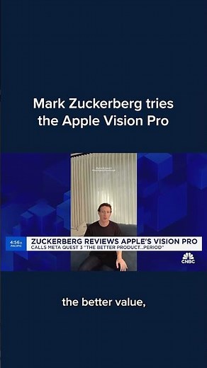 Mark Zuckerberg tries the Apple Vision Pro #Shorts