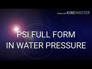 Psi full form in water pressure