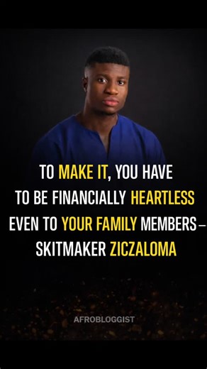 Afro blog | “To make it, you must draw boundaries even when it’s hard.” Skitmaker Ziczaloma’s words spark a real conversation about money, family, and... | Instagram