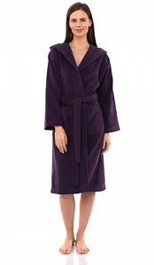 Watch TowelSelections Women's Robe Cotton Hooded Terry Bathrobe on Amazon Live