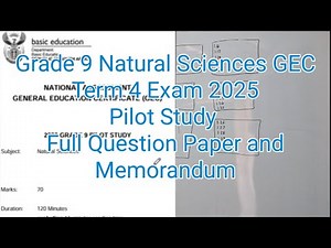 Grade 9 NS GEC Final Exam Question Paper and Memorandum 2025 Term 4