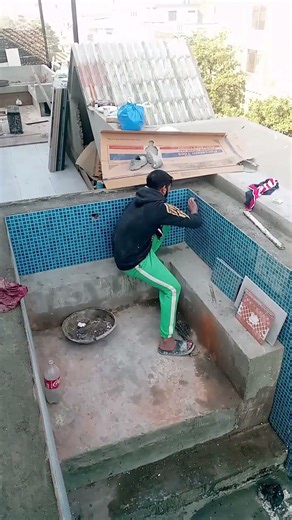 Swimming Pool Tiling Process: Step by Step Guide! 🛠️ #construction #roofinginnovation #house