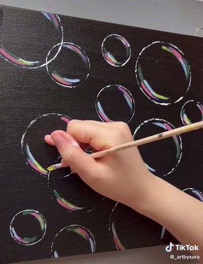 How to paint bubbles🫧💙 #acrylicpainting #tiktokart #creative #tutorial