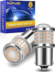 1156 BA15S Led Turn Signal Bulbs Amber,AC/DC10-60V 7506 1141 1003 RV LED Lights with Resistor Anti Hyper Flash,69SMD Ultra Bright Replacement for RV Car Motorcycle Rear Turn Signal Light (2PCS)