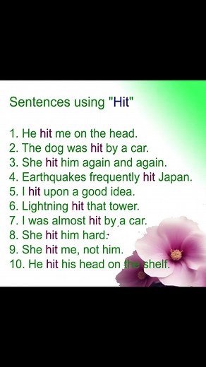 55K views · 1.5K reactions | Learn Sentences using "Hit" #learnenglish #hit #hitinasentence #englishlearningbygyan #english_learning #englishclass #sentences #sentencewriting #englishteacher | English Learning | Facebook