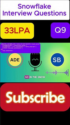 Snowflake Interview Questions and answers for 9 years Experienced | Data Engineer | Q9