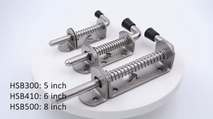 JQK Spring Loaded Barrel Bolt Latch, Heavy Duty 304 Stainless Steel Thickened 3mm Door Lock, 6.3 Inch Brushed Finished, HSB410-P2
