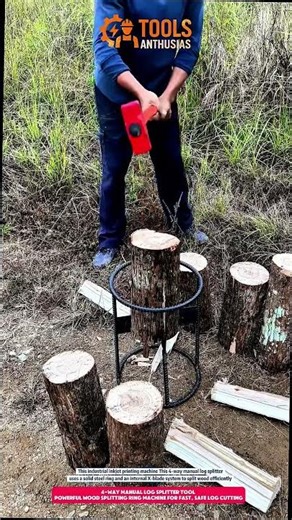4-Way Manual Log Splitter Tool – Powerful Wood Splitting Ring Machine for Fast, Safe Log Cutting