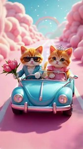 Cute cat couple going a long drive🚘#FunnyCats #CatVideos #CatLovers #MeowMoments #PurrfectlyHilarious #FelineFun #CatComedy #LaughingCats #KittyAntics #CaturdayLaughs | Funny Pocket