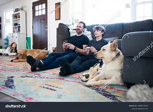 Father Tween Son Playing Video Games Stock Photo 1969773247 | Shutterstock