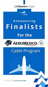 20 reactions | Meet the #CAEWomeninFlight scholarship program finalists for the Aeromexico Cadet Program. Scholarship recipient to be announced soon. Stay tuned! Visit www.cae.com/womeninflight for more info. | CAE Pilot | Facebook