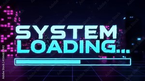 Retro-futuristic system loading screen