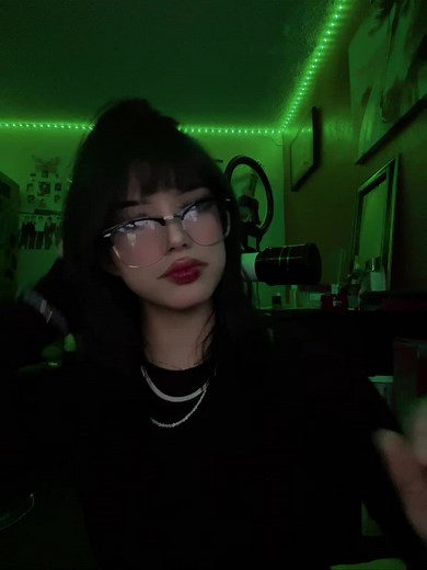 Cozy Room Aesthetic with Green LED Lights