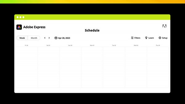 Schedule in Adobe Express for your own productivity boost: 1️⃣ Select “Schedule” from the home page 2️⃣ Connect social channels 3️⃣ Plan posts 4️⃣ Preview content before it’s live 5️⃣ Schedule across platforms ✨ *2x posts/month for free, unlimited posts for Premium users. | Adobe Express | Facebook
