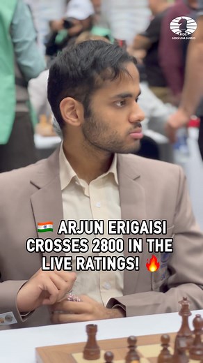 66K views · 1.4K reactions |  Arjun Erigaisi crosses 2800 in live...