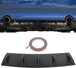 PP Shark Fin Style Spoiler Fit Most Vehicles Universal Rear Bumper Lower Lip Diffuser Glossy Carbon Look Spoiler