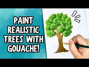 5 Easy Trees to Paint with Gouache | Step-by-Step Tutorial for Beginners