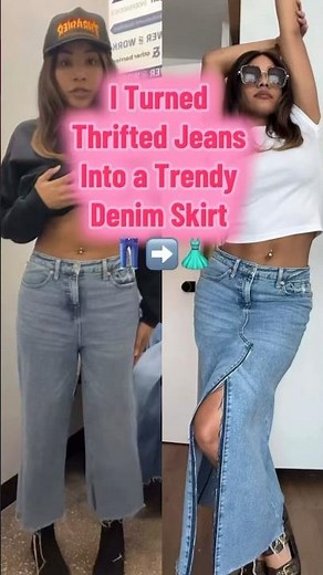 How To Make A Denim Skirt Out Of Upcycled Jeans- Tutorial