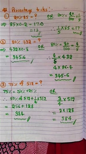 Fast Percentage Trick 🔥|| Percentage Fast Trick #Shorts #MathsTricks #Percentage