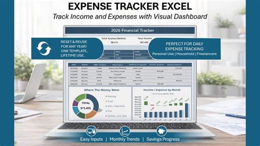 Expense Tracker Excel | Monthly Income and Expense Spreadsheet | Budget Dashboard With Charts | Easy Finance Tool - Etsy UK