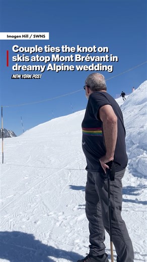 60K views · 254 reactions | A bride skied down the aisle in her wedding dress and tied the knot 8,000ft up a snowy mountain. | New York Post Video | Facebook
