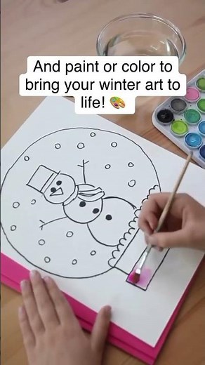 Snow Globe Directed Drawing for Kids