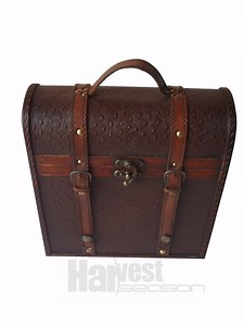 [Hot Item] Handmade Retro Wood Gift Box Wholesale Vintage Wine Bottle Suitcase
