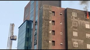 Caught on Cam: Massive fire breaks out at commercial high-rise near Jakkur aerodrome in Bengaluru