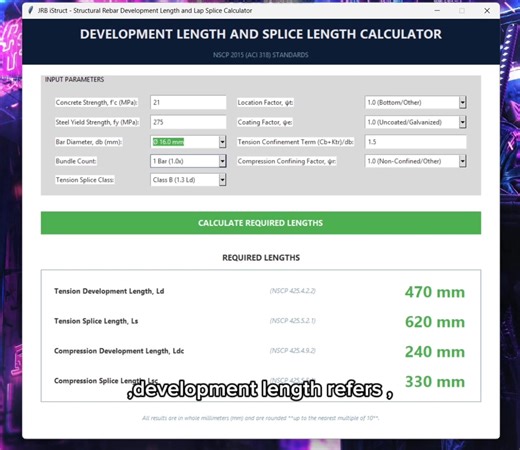 Development Length and Lap Splice Calculator based on NSCP2015. #civilengineering #structuralengineer #python #nscp2015 #pythonprogramming